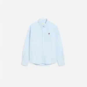 AMI Paris Blue Cotton Shirt - Sky Blue