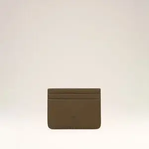 AMI Paris Brown Cowhide Leather Card Holder With De Coeur Brown