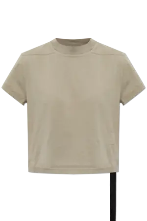 Rick Owens Cropped T-shirt With Decorative Stripe - Beige