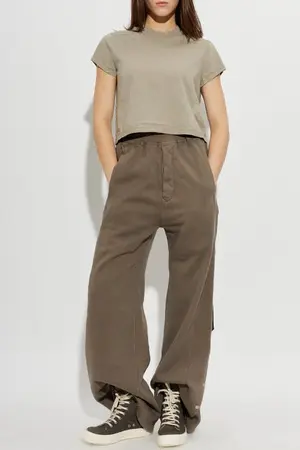 Rick Owens Cropped T-shirt With Decorative Strap