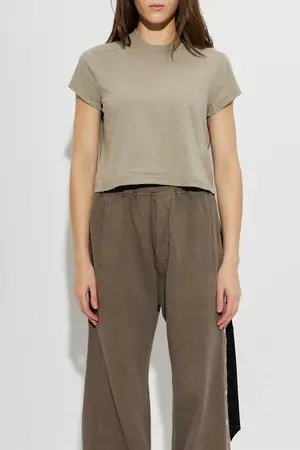 Rick Owens Cropped T-shirt With Decorative Strap