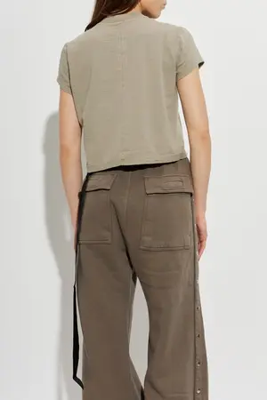 Rick Owens Cropped T-shirt With Decorative Strap