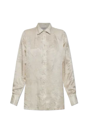 GOLDEN GOOSE Shirt With Floral Motif - Cream