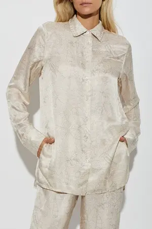 GOLDEN GOOSE Floral Motif Silk Blend Shirt