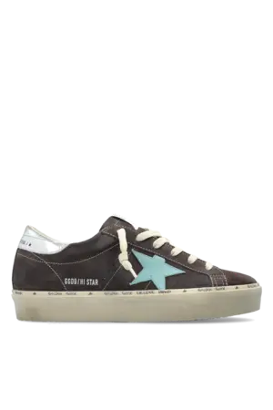 GOLDEN GOOSE Hi Star Classic With List Suede Sneakers - Brown