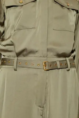 Michael Kors Satin Jumpsuit With Belt