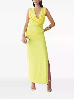 BWLDR Cowl Neck Ruched Maxi Dress