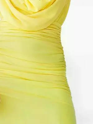 BWLDR Cowl Neck Ruched Maxi Dress