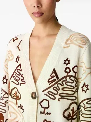 Farm Rio Embroidered Button-up Cardigan