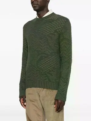 Etro Intarsia-knit Crew-neck Sweater - Green