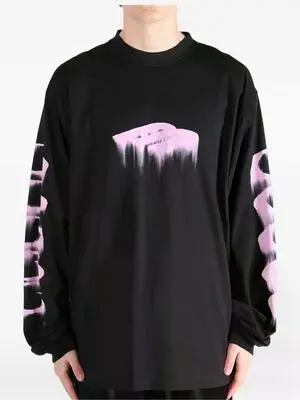 Balenciaga Logo-print Long-sleeve T-shirt - Black