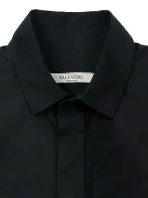 Valentino Garavani Epaulette-detail Chest-pocket Shirt - Black