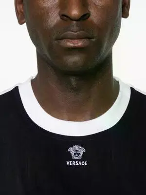Versace Logo-embroidered Ringer T-shirt