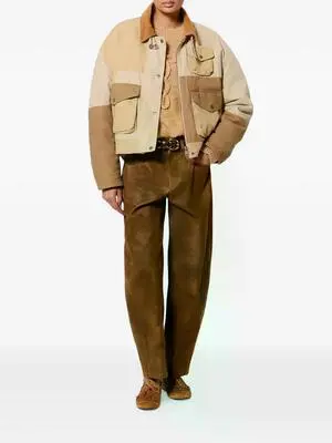 MARANT ETOILE Patchwork Corduroy-collar Jacket - Neutrals