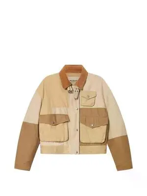 MARANT ETOILE Patchwork Corduroy Collar Jacket - Neutrals