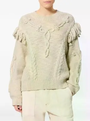 MARANT ETOILE Aran-knit Fringed Sweater