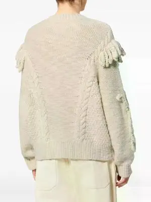 MARANT ETOILE Aran-knit Fringed Sweater