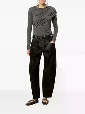 MARANT ETOILE Belky Barrel-fit Faux-suede Trousers