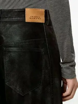 MARANT ETOILE Belky Barrel-fit Faux-suede Trousers