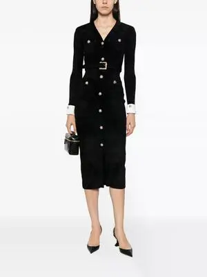 SELF-PORTRAIT Belted Button-down Midi Dress