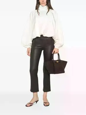 ARMA Stretch-leather Flared Cropped Trousers