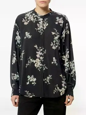 MARANT ETOILE Floral Print Pleated Shoulder Shirt