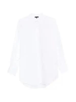 Emporio Armani Button-up Curved-hem Shirt - White