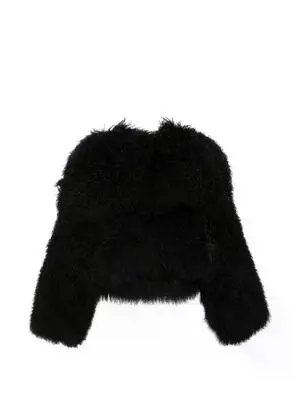 Attico Shearling Textured Jacket - Black