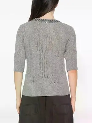 Ermanno Scervino Embellished Cable-knit Top