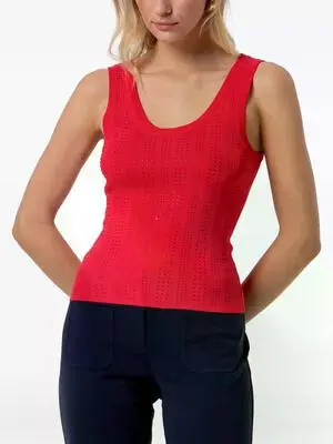 FRACOMINA Crystal-embellished Ribbed Top - Red