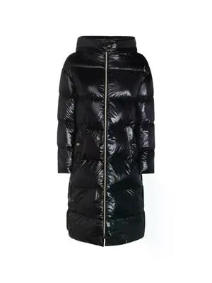 Herno Quilted Hooded Coat - Black
