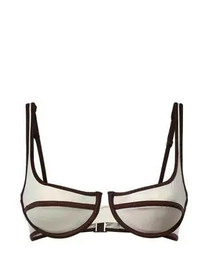 MC2 SAINT BARTH Amira String Underwired Contrast-trim Bikini Top - Neutrals