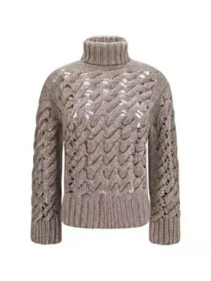 P.a.r.o.s.h Perforated Turtleneck Sweater - Neutrals