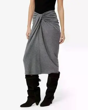MARANT ETOILE Jeldia Draped Knot Midi Skirt