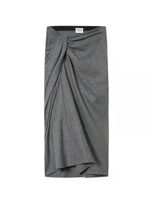 MARANT ETOILE Jeldia Draped Knot Midi Skirt - Grey
