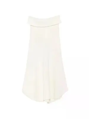 AYA MUSE Asymmetric Knitted Maxi Skirt - White