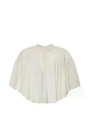 MARANT ETOILE Parina Crochet-trimmed Pleated Blouse - White