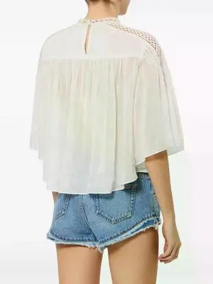 MARANT ETOILE Pleated Blouse With Crochet Trim