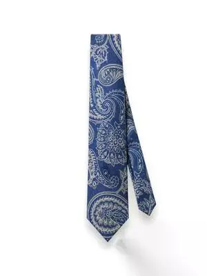 RAMON SANJURJO Paisley Print Pointed-tip Neck Tie