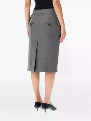 Magda Butrym Pleated Midi Skirt With Rear Slit