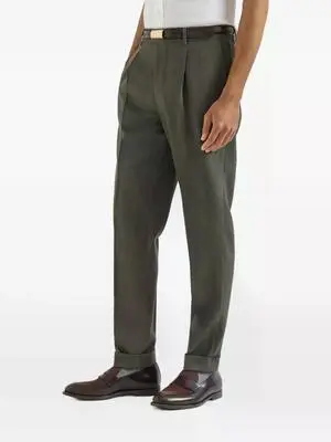 Brunello Cucinelli Virgin Wool Canvas Trousers With Pleat