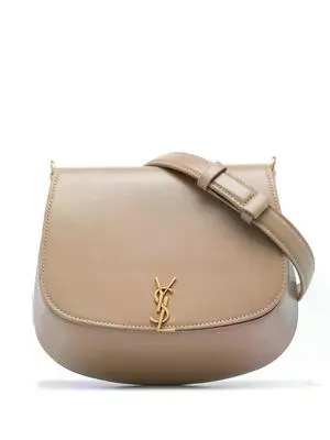 Saint Laurent 2024 Mini Box Calfskin Monogram Voltaire Top Handle Bag Shoulder Bag - Neutrals