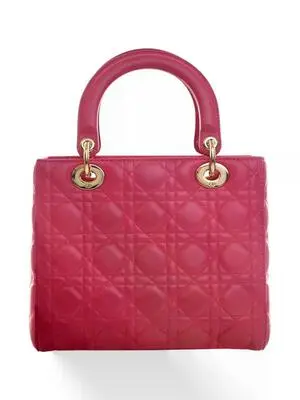 Dior Lambskin Cannage Lady Satchel - Pink