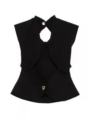 Cult Gaia Cult Gaia Romin Open-Back Peplum Top White