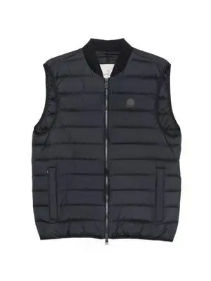 Moncler Quilted Logo-patch Gilet - Blue