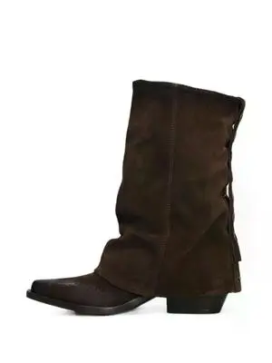 METISSE Button-embellished Pointed-toe Boots