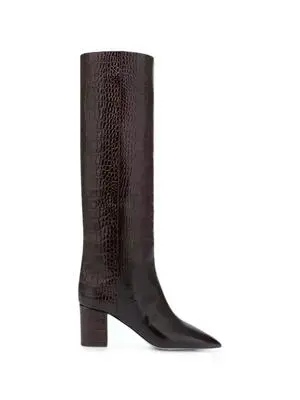 Paris Texas Anja Crocodile-embossed Leather Boots - Brown