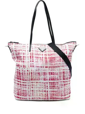 Prada 2013-2026 Tessuto Stampato Satchel - Red
