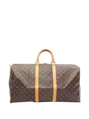 LOUIS VUITTON 1996 Monogram Keepall 55 Travel Bag - Brown