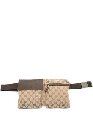 Gucci 2000-2015 Gg Canvas Double Pocket Belt Bag - Neutrals